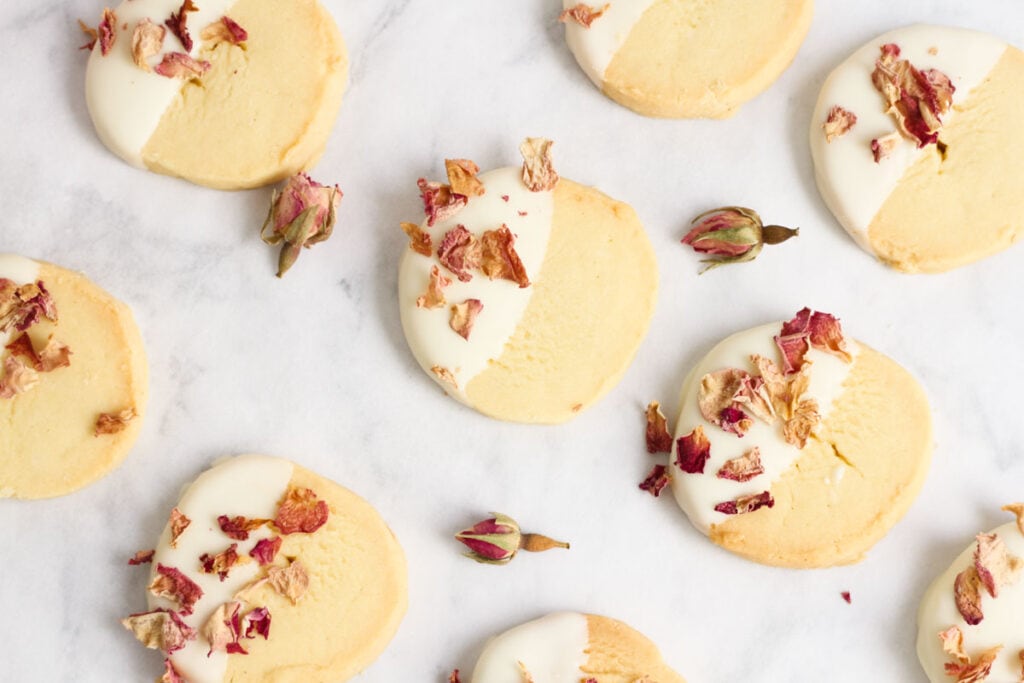 Rose Shortbread Cookies - Modest Munchies